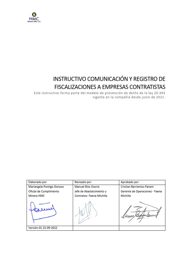 Instructivo para Fiscalizaciones EECC | PDF