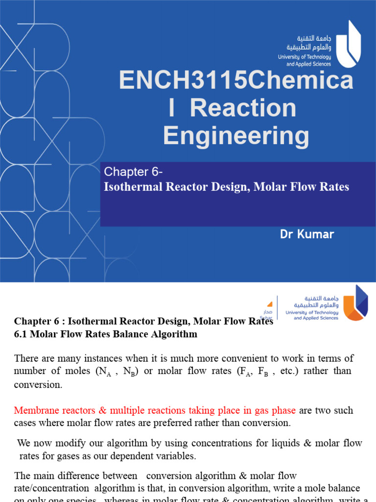 CRE-Chapter 6 | PDF | Chemical Reactor | Chemical Reactions