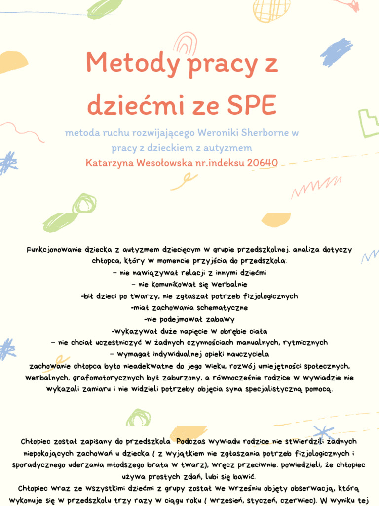 Prezentacja Metody Pracy Z Dziećmi | PDF