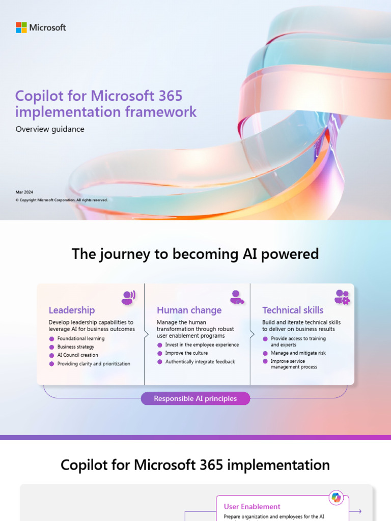 Copilot For Microsoft 365 Implementation Framework: Overview Guidance | PDF | Artificial ...
