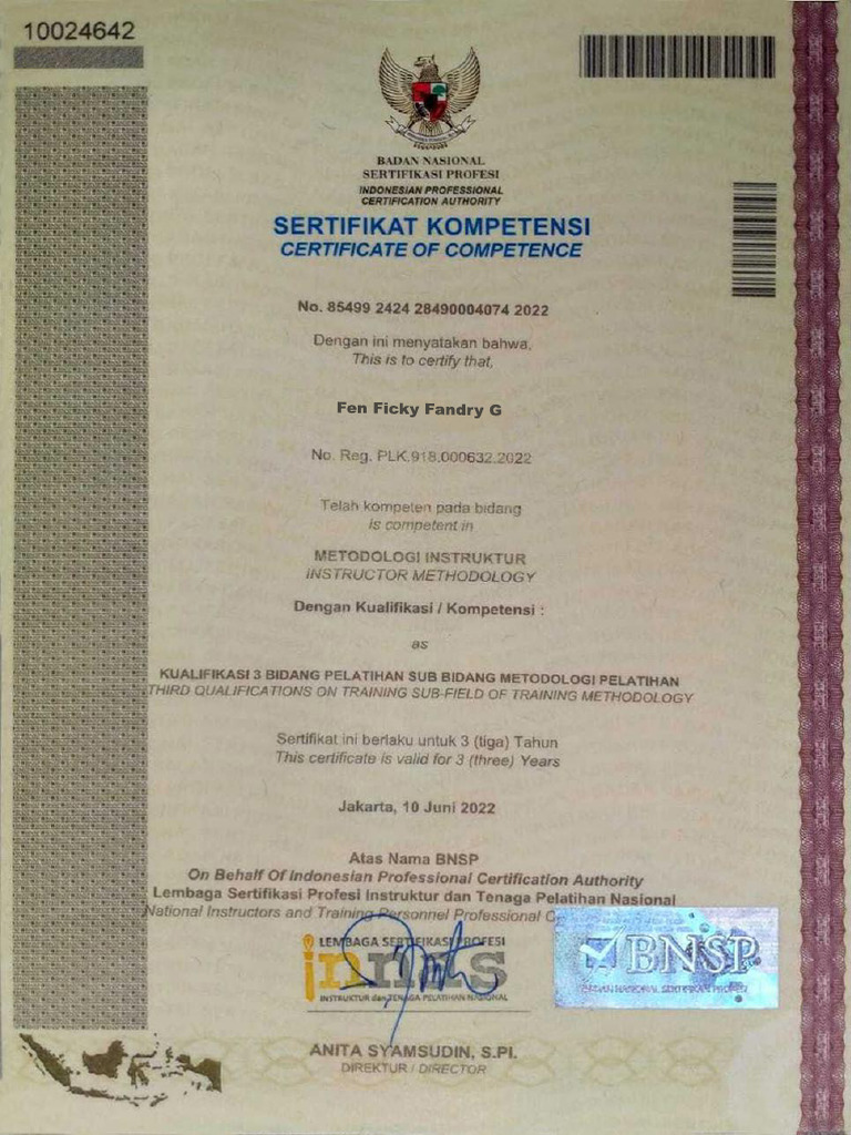 Sertifikat TOT | PDF