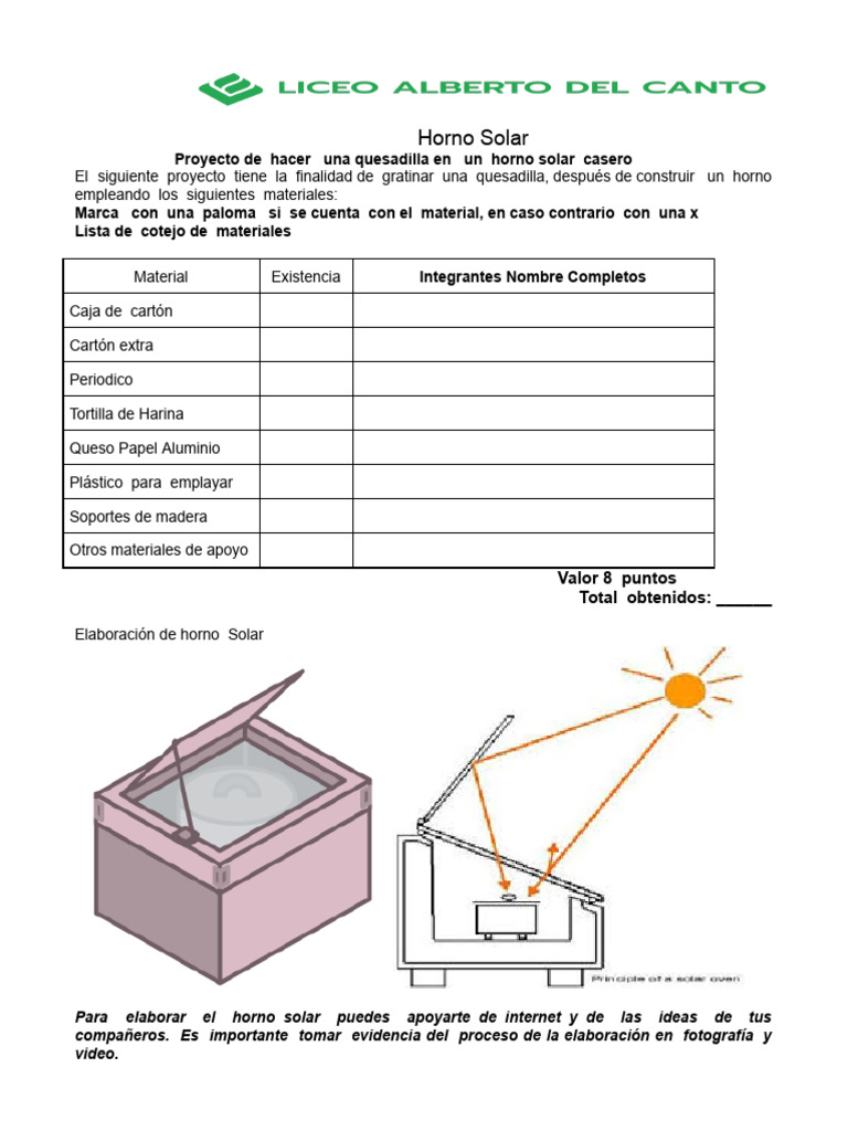 Construye un Horno Solar Casero | PDF