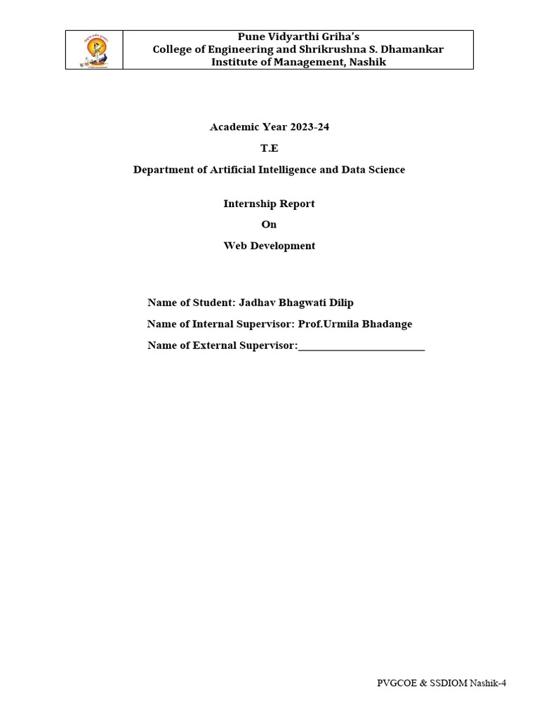 ITR Report | Download Free PDF | Web Development | World Wide Web