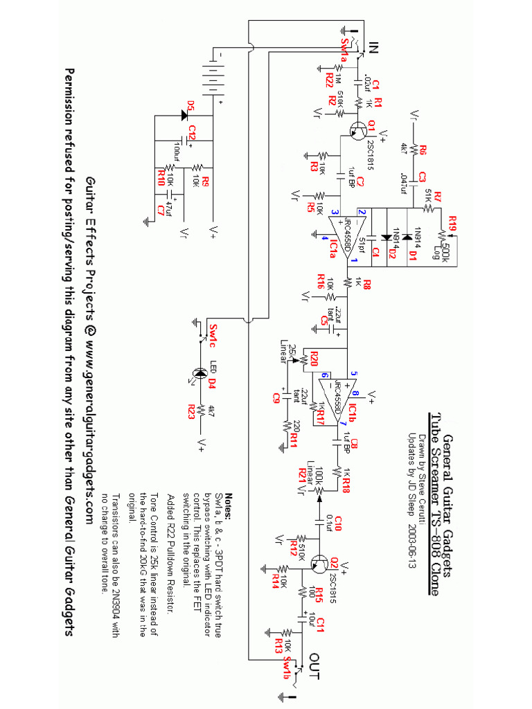 Tube Screamer TS-808 clone | PDF