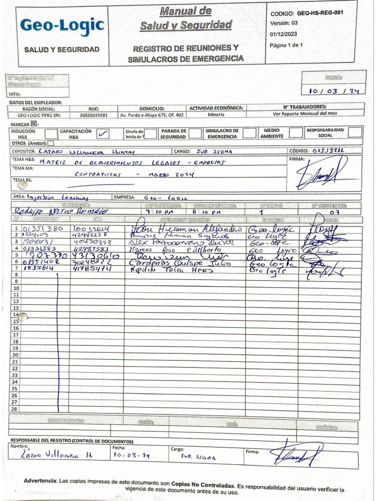 10-03-2024 Matriz de Requerimientos Legales - Empresas Contratistas - Marzo 2024 | PDF