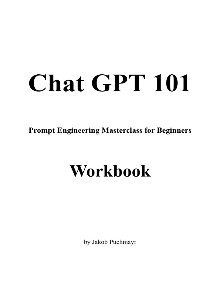 Chat GPT 101 - Workbook PDF | PDF