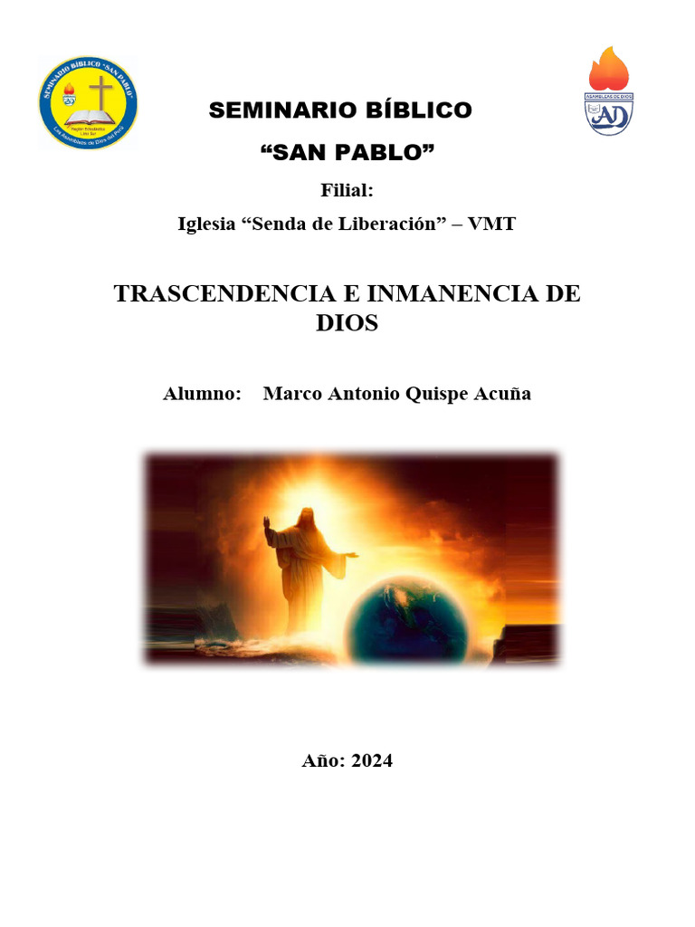 Inmanencia y Trascendencia | PDF | Trascendencia (filosofía) | Dios