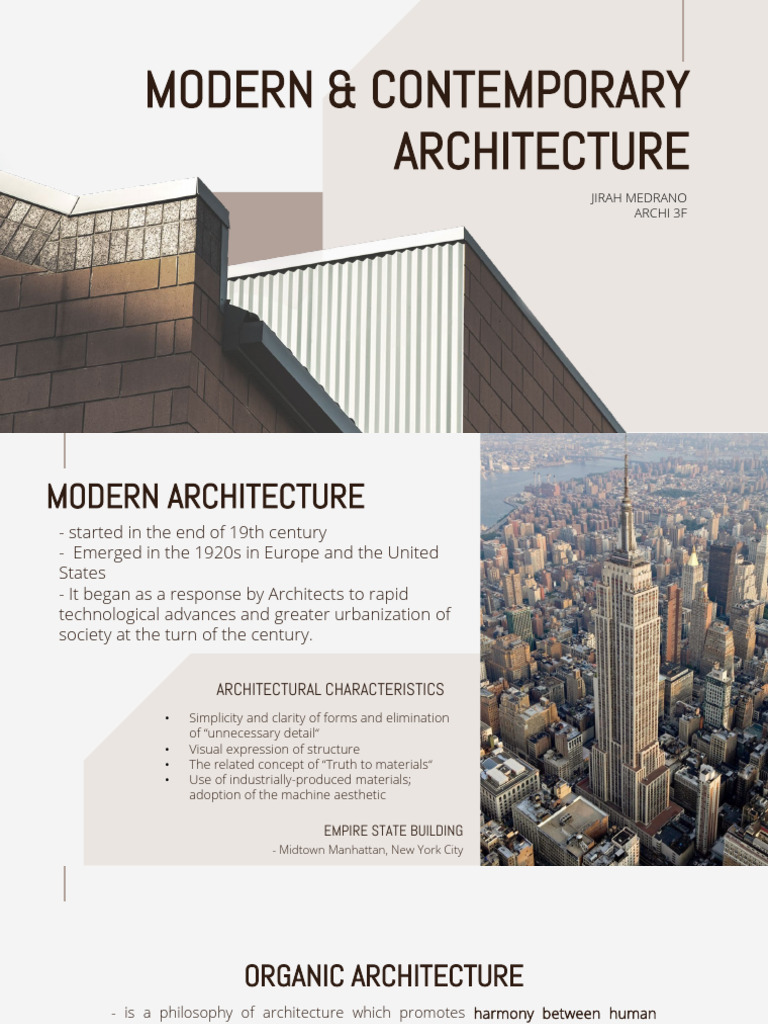 Modern and Contemporary Architecture Overview | PDF | Environmental ...