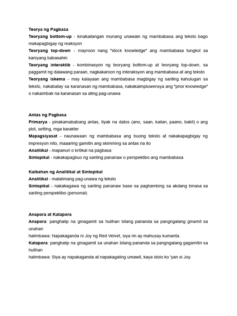 Pagbasa at Pagsuri | PDF