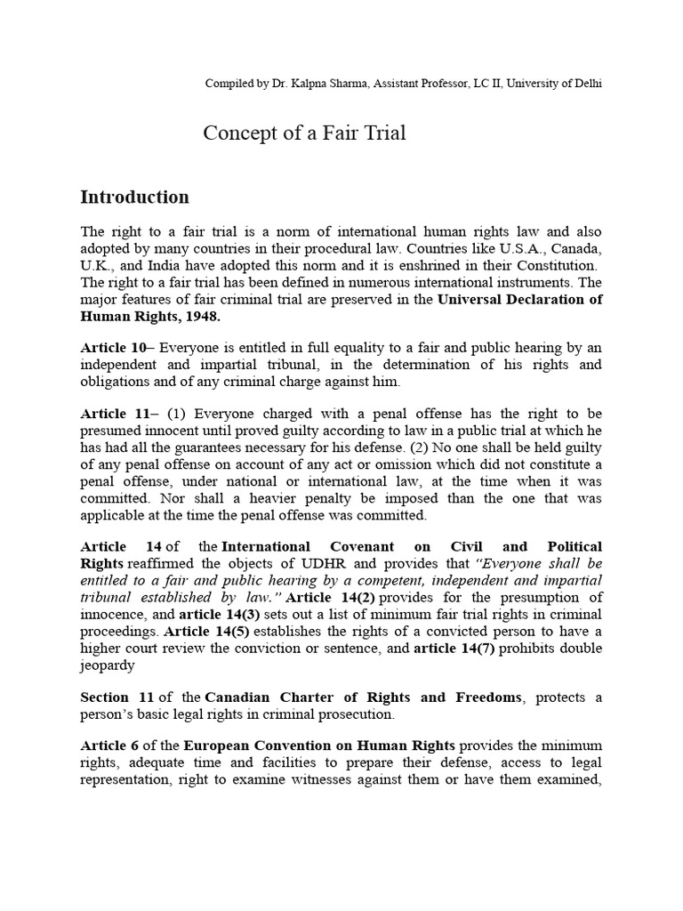 Fair Trial PDF | PDF | Right To A Fair Trial | Bail