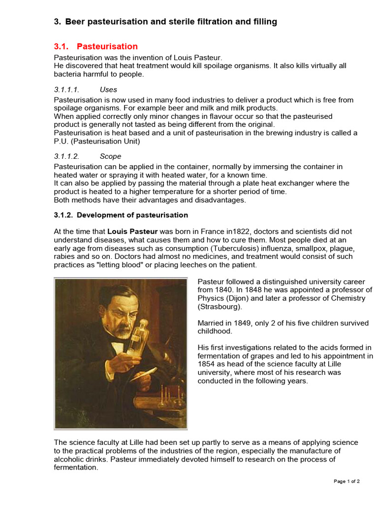 3.1. Pasteurisation: 3. Beer Pasteurisation and Sterile Filtration and Filling | Download Free ...