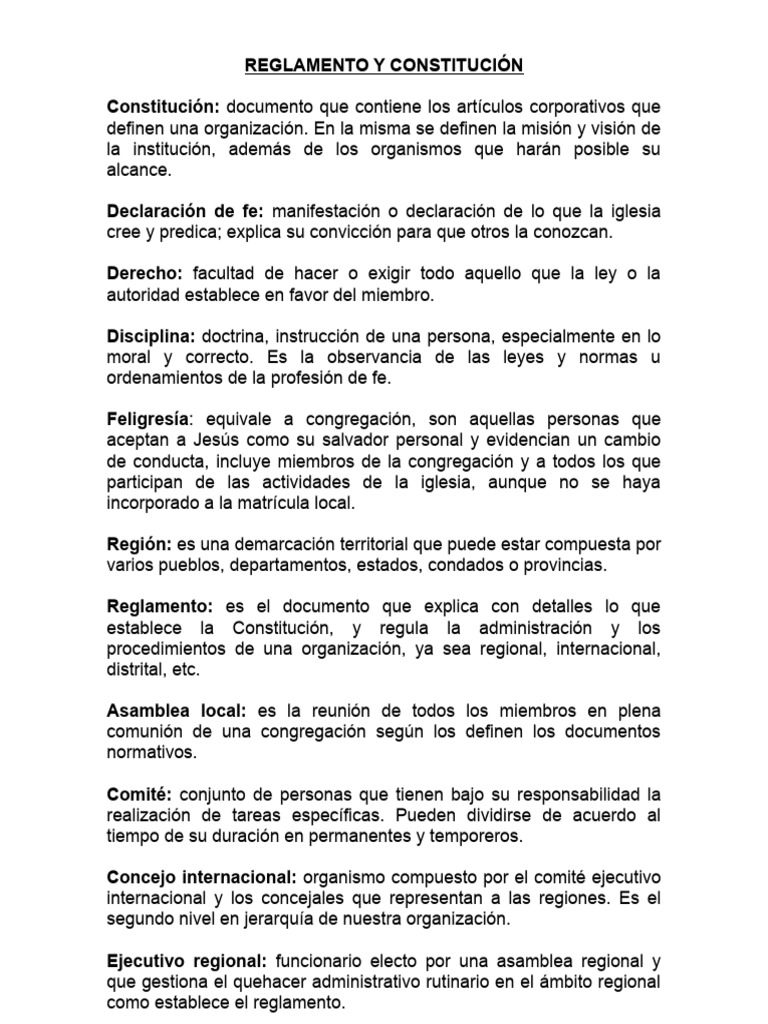 reglamento y constitución | PDF | Iglesia Católica | Regulación