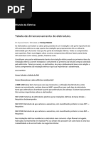 Tabela de Dimensionamento de Eletroduto | PDF | Tabela (banco de dados ...