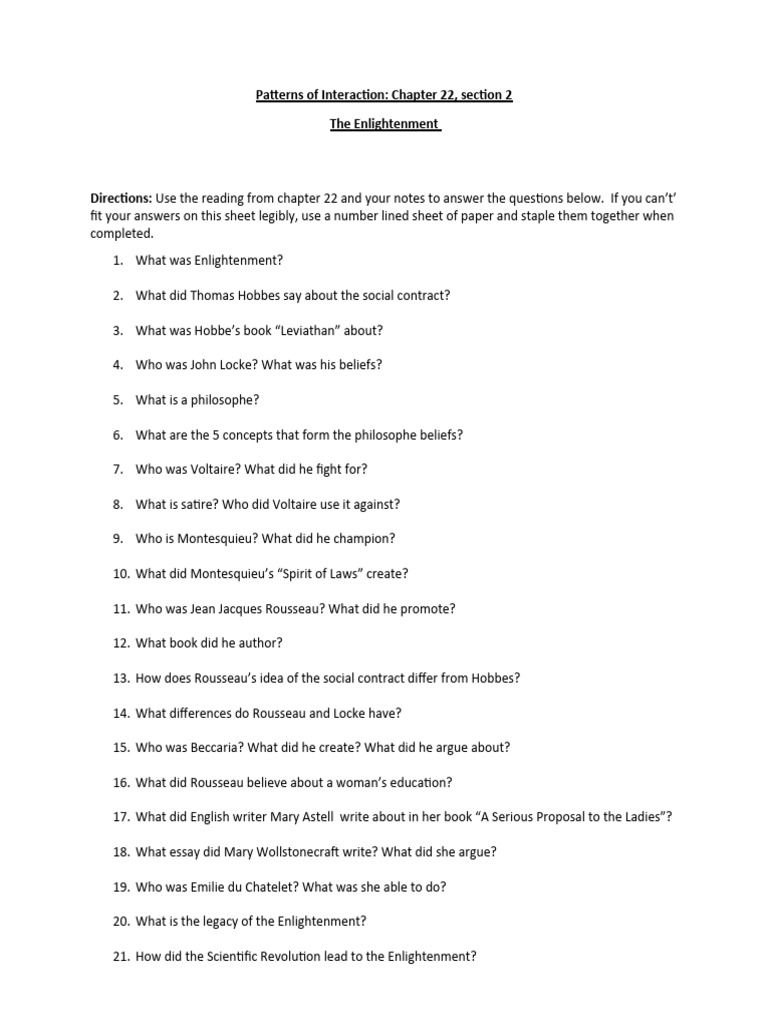 [Template] Chapter 22, Section 2 Enlightenment | PDF | Age Of ...