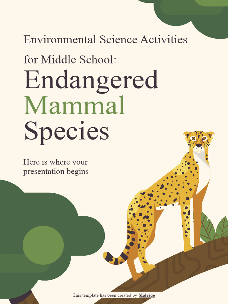 Environmental Science Activities For Middle School - Endangered Mammal Species - by Slidesgo ...