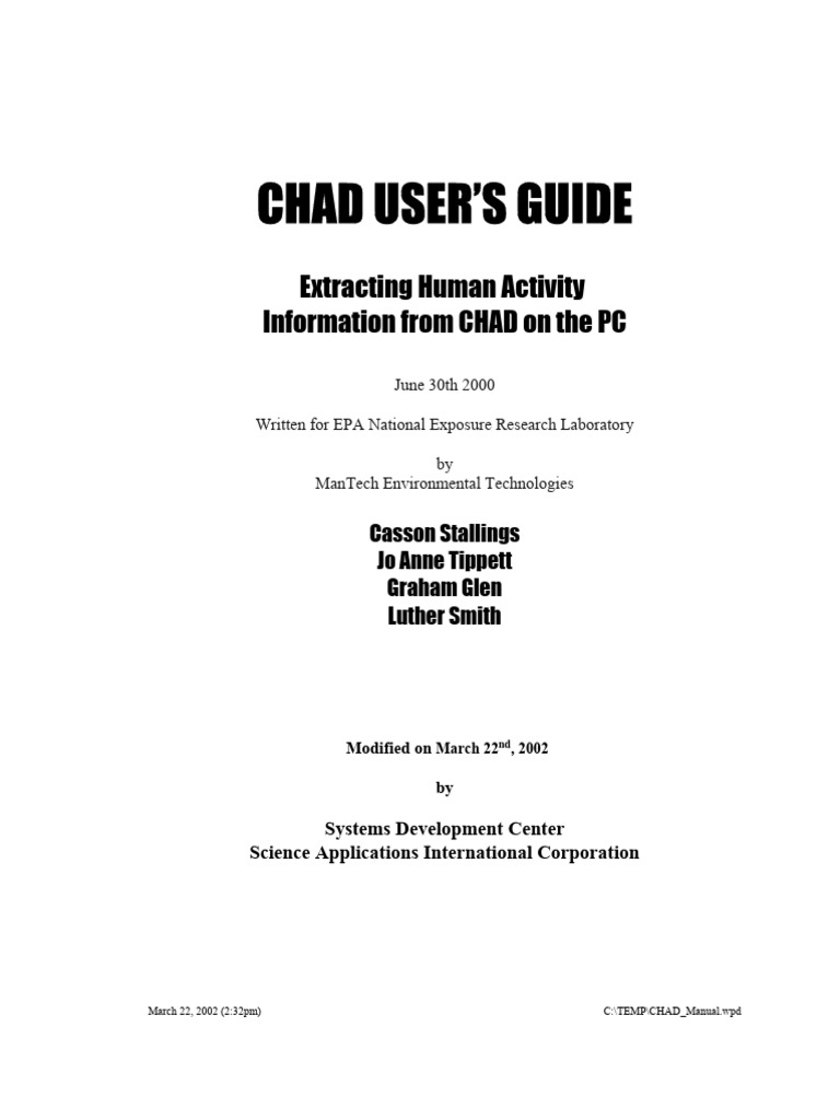CHAD User's Guide Overview | PDF | Databases | Button (Computing)