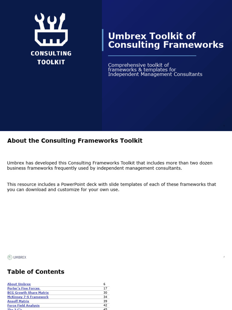 Consulting Frameworks Toolkit v3.7 4-7-23 | PDF | Strategic Management ...