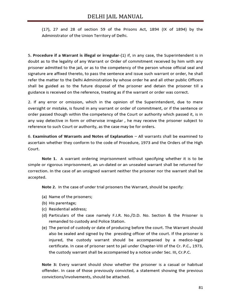 Delhi Jail Manual (1) - 9 | PDF | Fine (Penalty) | Prison