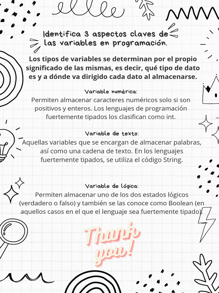 3 aspectos claves de las variables en programación | PDF