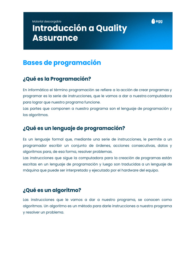 7 - Introducción A QA - Bases de Programación | PDF | Programación ...