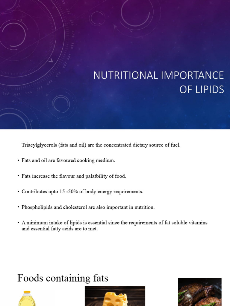 Nutritional Importance of Lipids | PDF