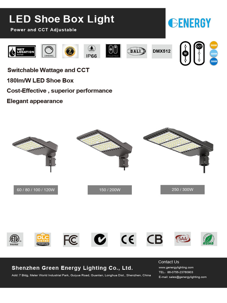 LED Shoe Box Light - SBL 7year REV1.00 20231120 | PDF | Lighting ...