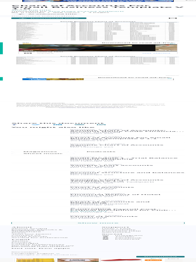 Chart of Accounts For Small Business Template V 1.0 PDF Debits And Credits Current Liability ...