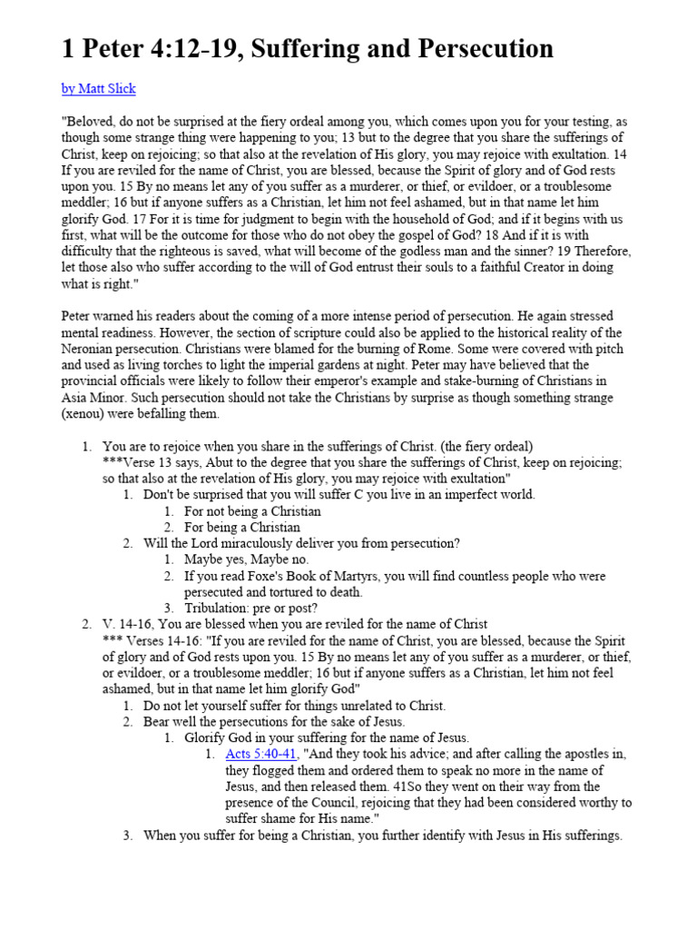 1 Peter 4 | PDF | Glory (Religion) | Jesus