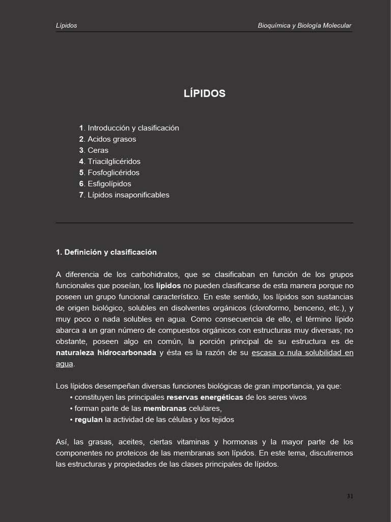 Clasificación y Funciones de Lípidos | PDF | Lípido | Triglicéridos