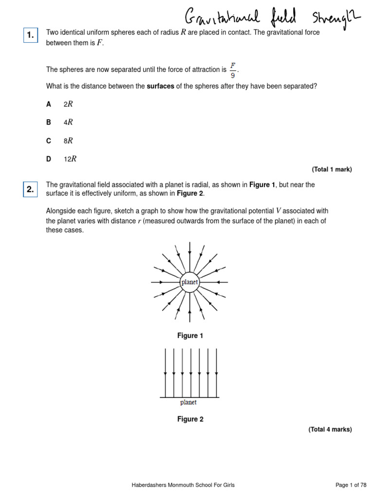 Gravitational Field Strength | PDF | Mass | Orbit