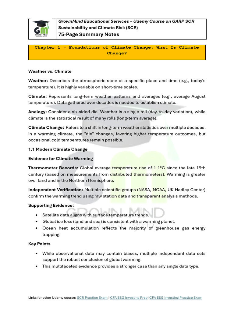 GARP SCR Course Summary: Climate Risk Insights | PDF | Climate Change ...