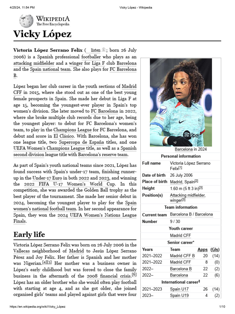Vicky López - Wikipedia | PDF | Fc Barcelona | Association Football Competitions