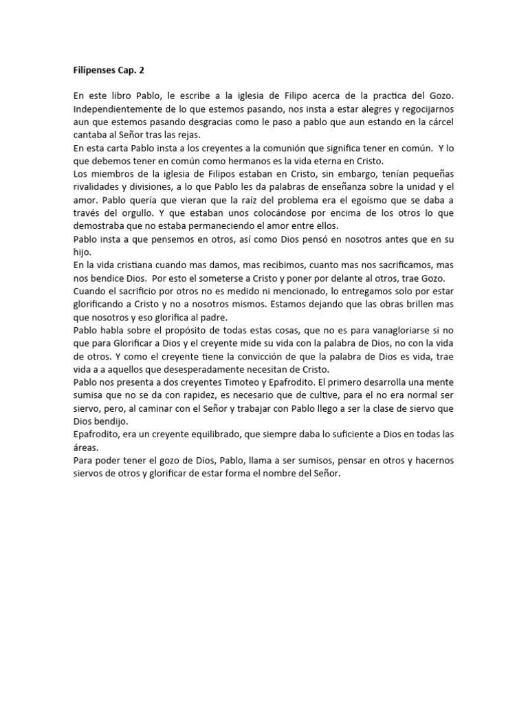 Filipenses Cap 2 | PDF