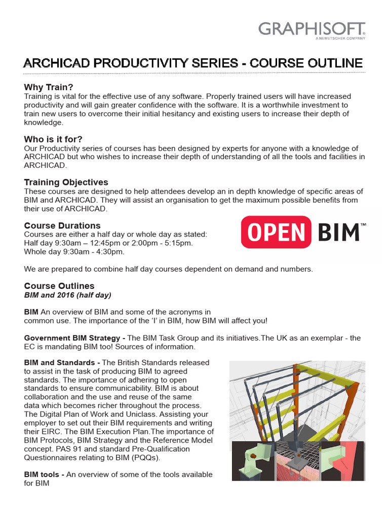 Course Outline-ARCHICAD Productivity Series | PDF | Building Information Modeling | Computing