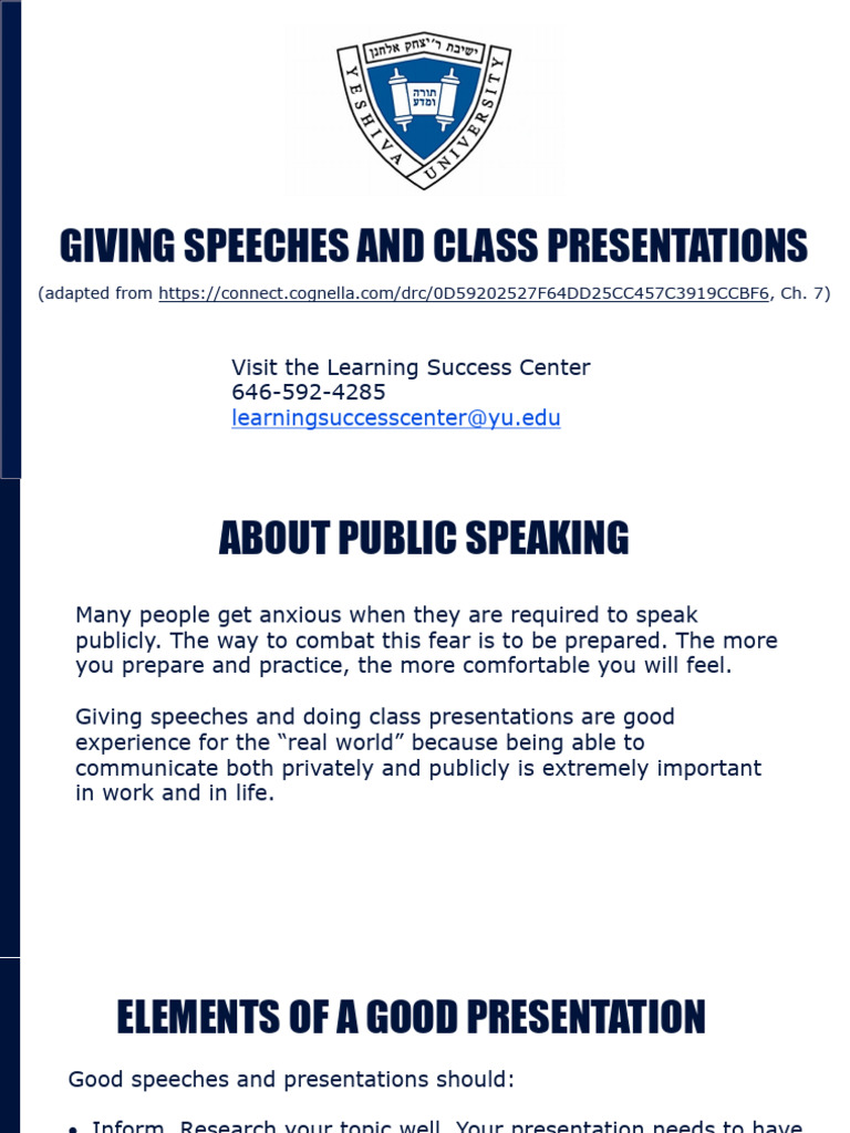 Giving Speeches and Class Presentations PPT_0 | PDF | Public Speaking ...