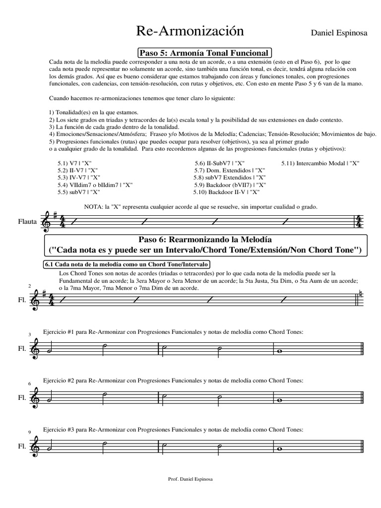 Tarea Re-Armonización Con Progresiones Funcionales y Cada Nota Como ...