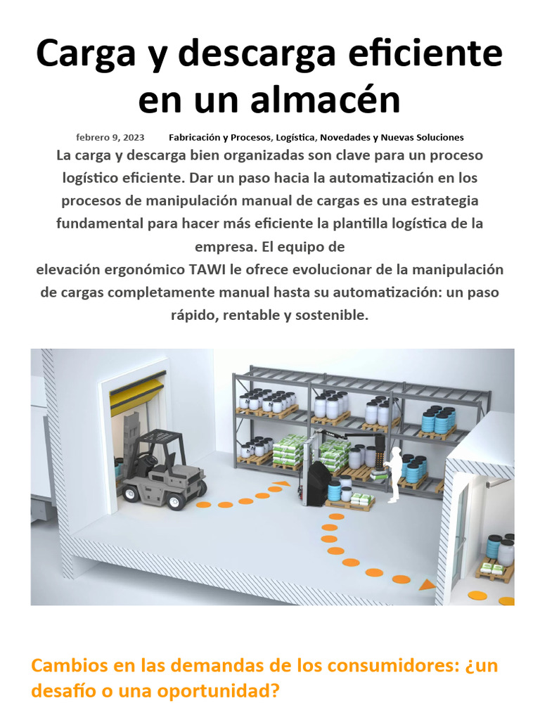 Métodos De Carga Y Descarga Pdf Almacén Logística