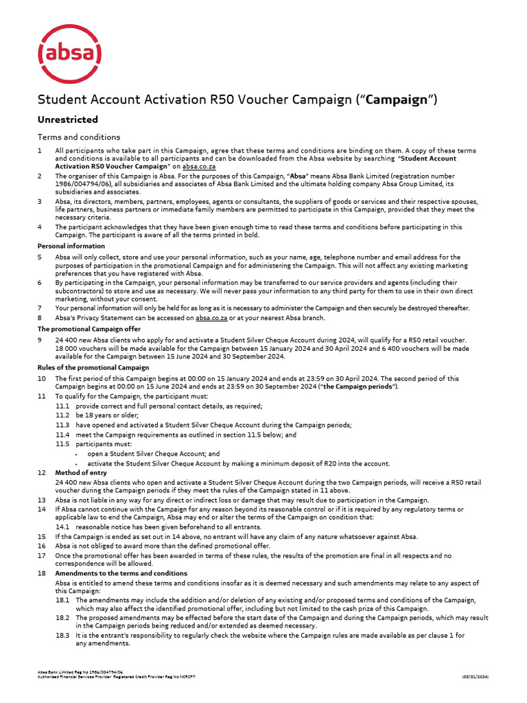 Student Account Activation r50 Voucher Campaign Eng | PDF | Cheque ...