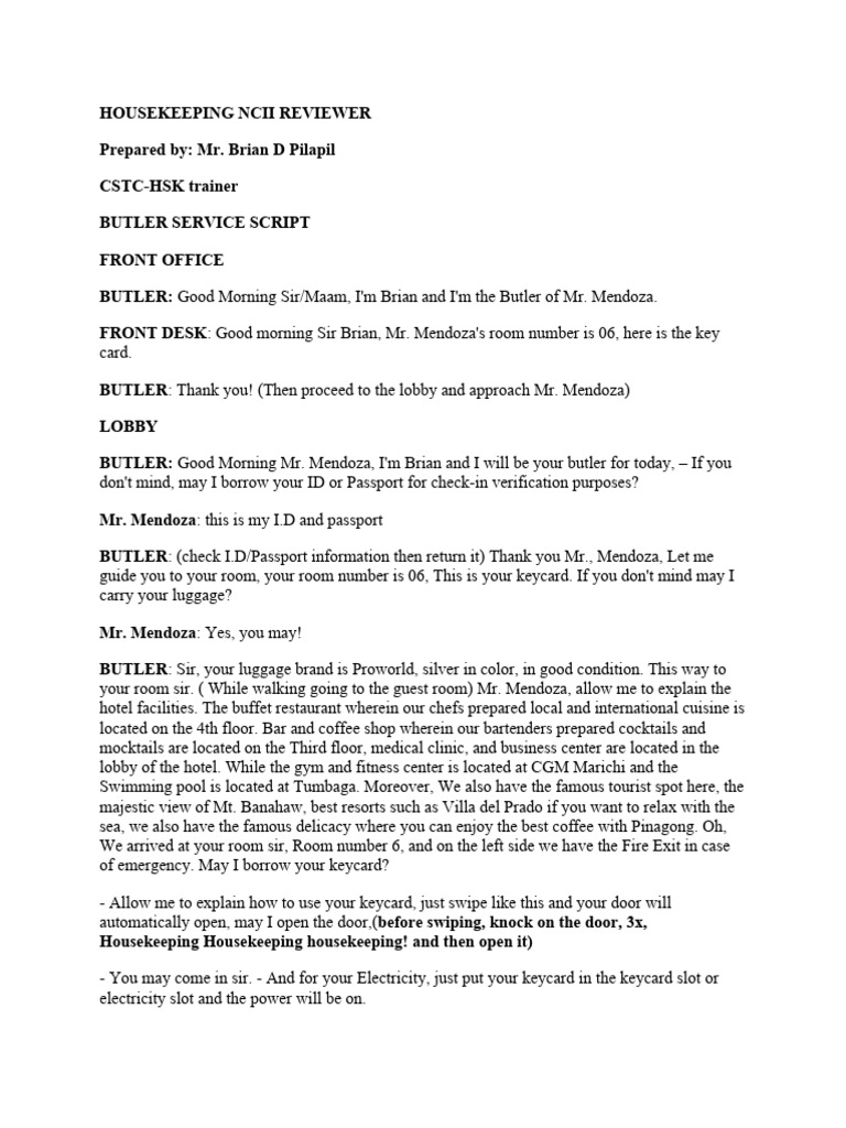 Script Housekeeping Edited | PDF | Laundry | Washing Machine