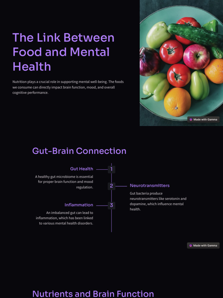 The Link Between Food and Mental Health | PDF | Foods | Nutrients
