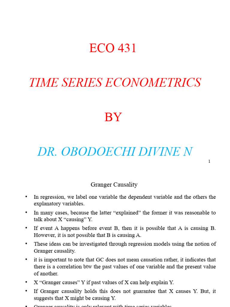 Granger Slides | PDF | Causality | Regression Analysis