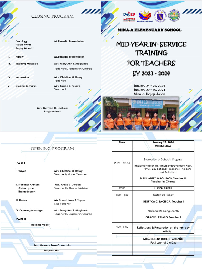 2023 2024 Midyear Inset Program | PDF | Learning