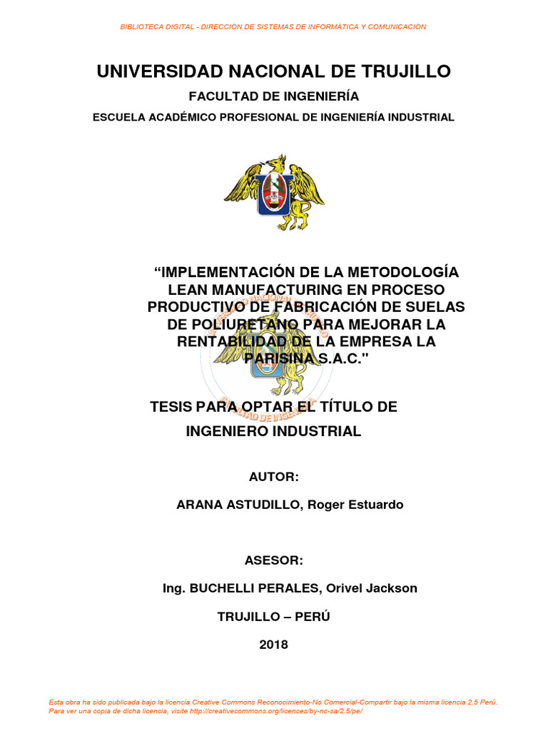 ARANA ASTUDILLO, Roger Estuardo | PDF | Lean Manufacturing | Business