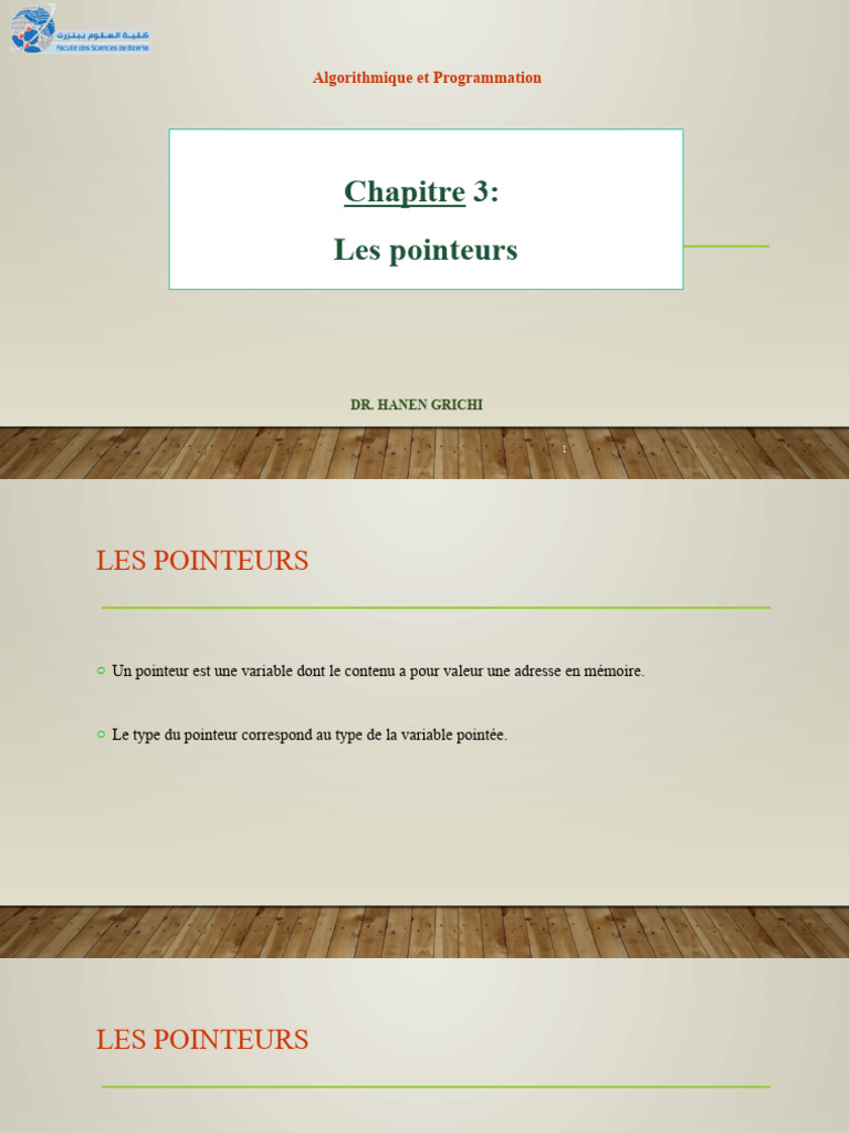 Chapitre 3 Pointeur | PDF | Pointeur (programmation) | Variable (informatique)