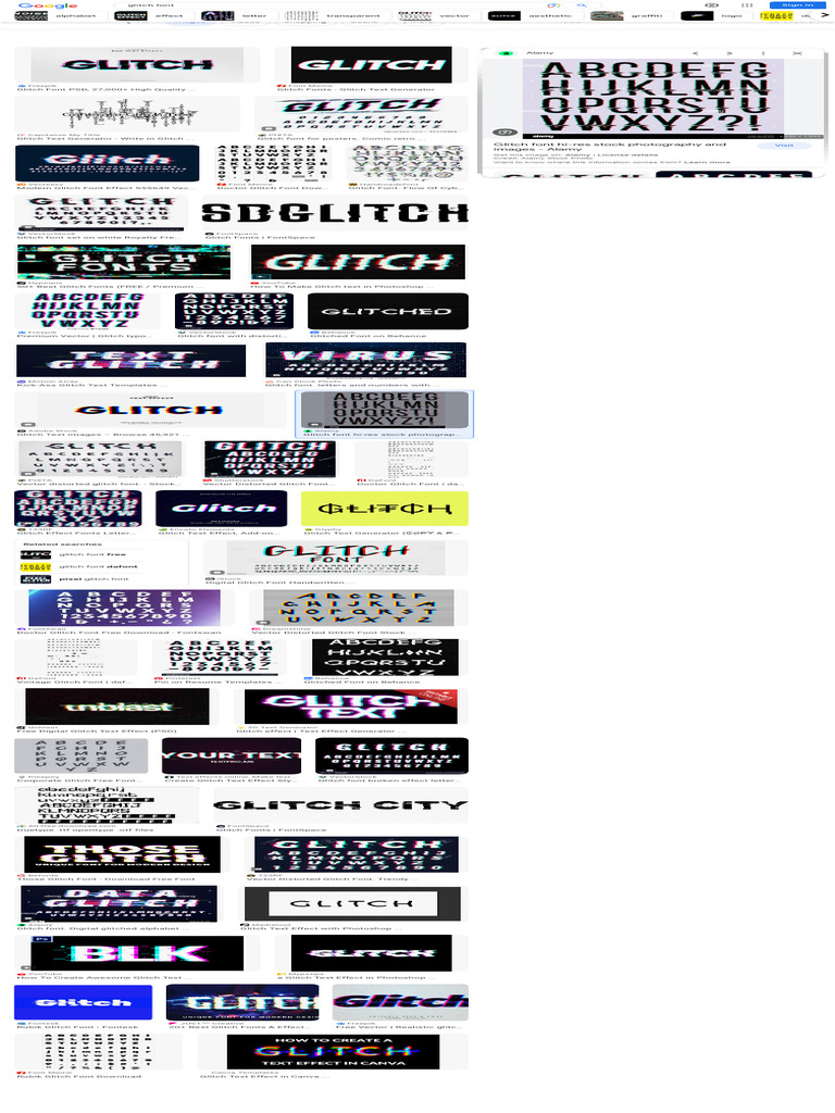 glitch font - Google Search | PDF | Adobe Photoshop | Imaging