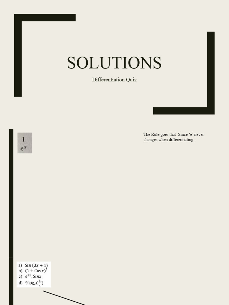 Solutions For Diff Quiz | PDF