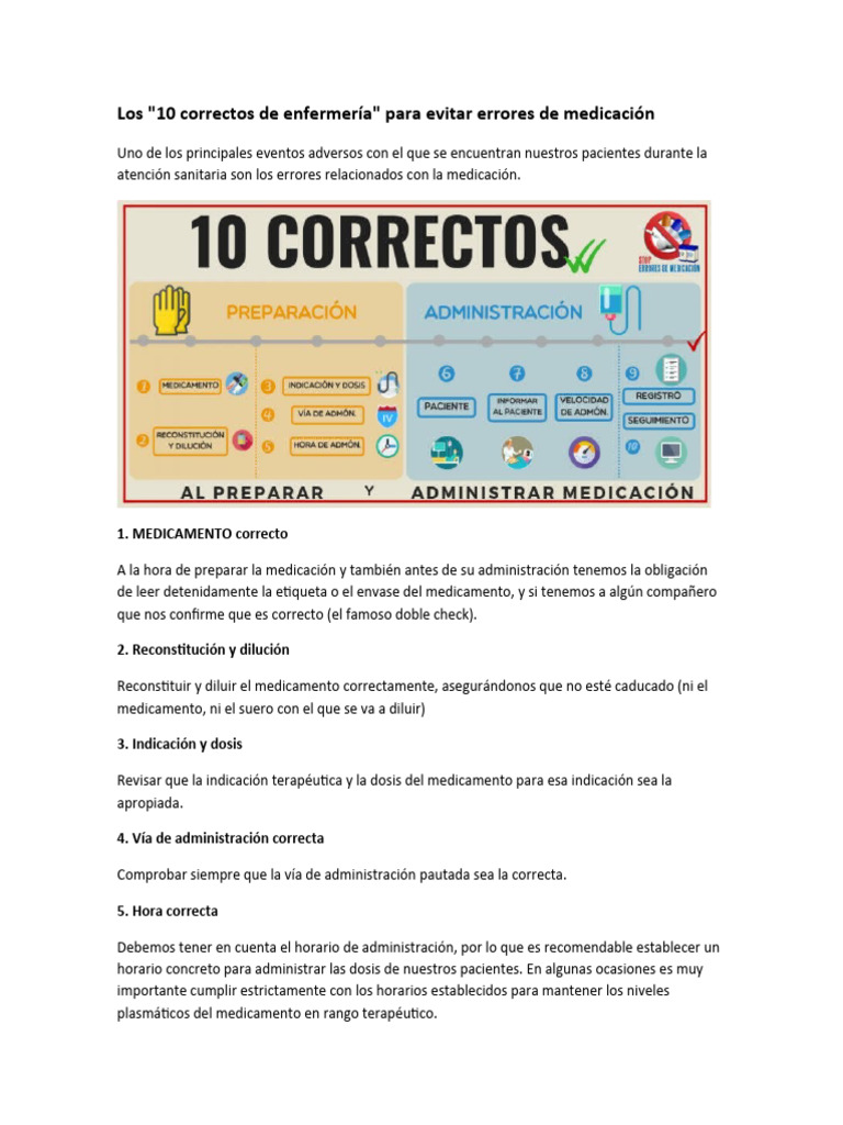 10 Correctos en la Administración de Medicamentos | PDF