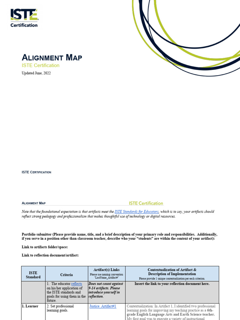 Justice Iste Certification - Alignment Map June 2022 | Download Free ...