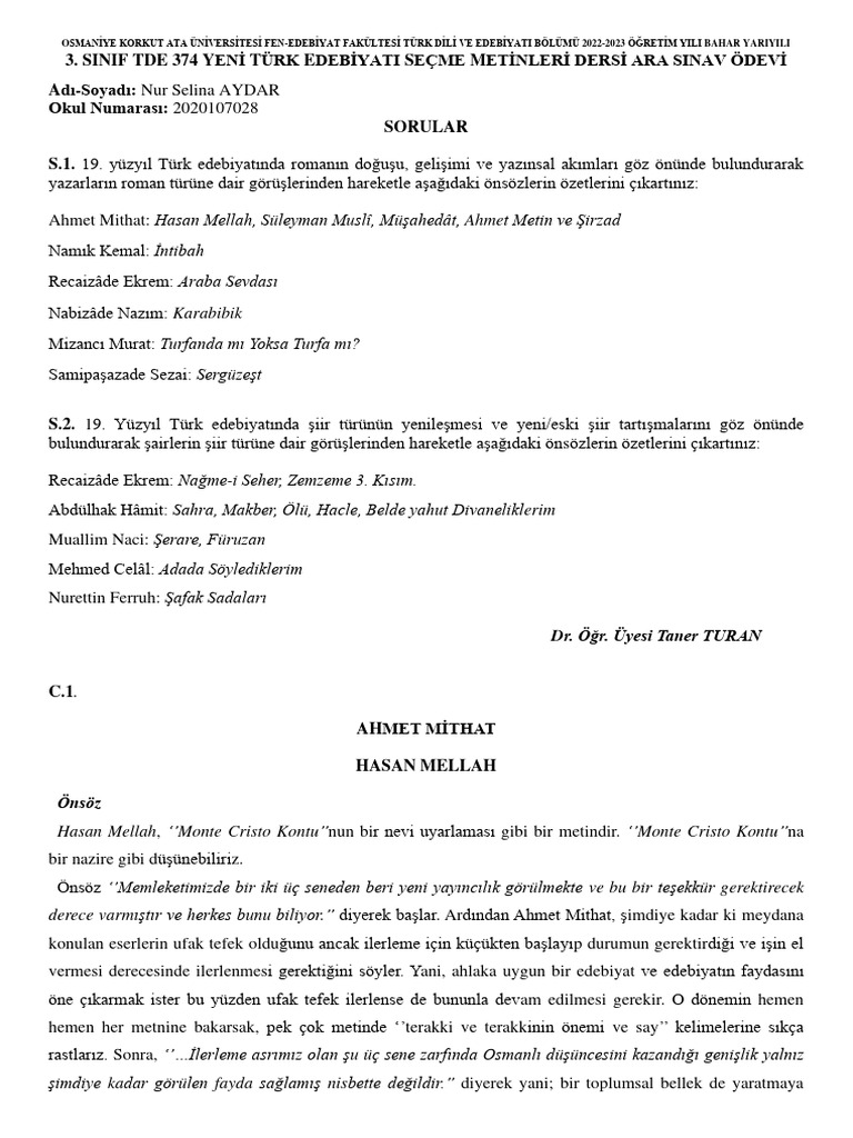 Önsözler Vize | PDF