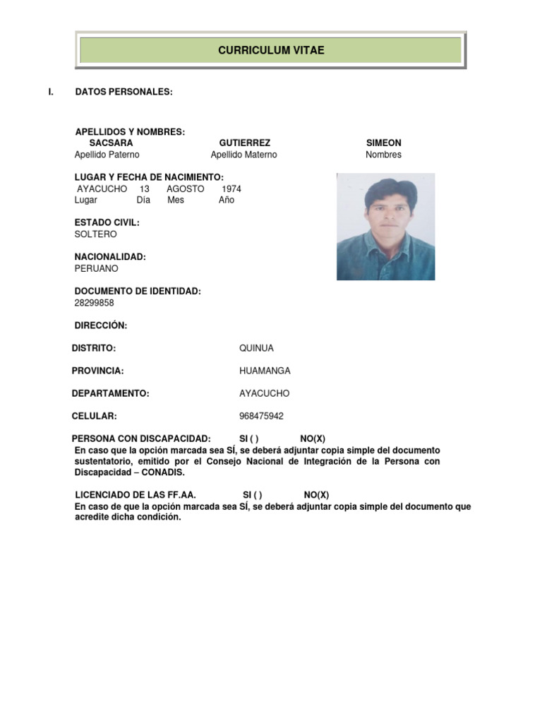 CV Operario Albañil | PDF